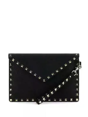 Valentino Garavani Rockstud Leather Clutch Bag - Black
