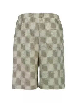 BREATH Checkerboard-pattern Terry Cloth Shorts