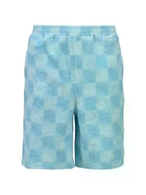 BREATH Checkerboard Pattern Terry Cloth Shorts