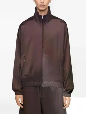 Y3 Embroidered Satin Jacket - Brown
