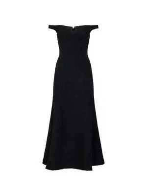 SELF-PORTRAIT Off-the-shoulder Flared Maxi Dress