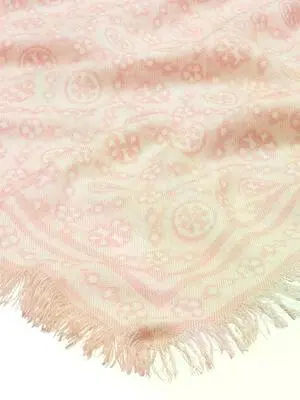 Tory Burch Monogram Frayed Scarf