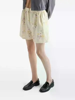 Prada Linen Floral Print Shorts