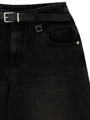 WOOYOUNGMI Belted Wide-leg Denim Shorts
