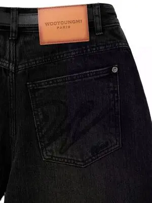 WOOYOUNGMI Belted Wide-leg Denim Shorts