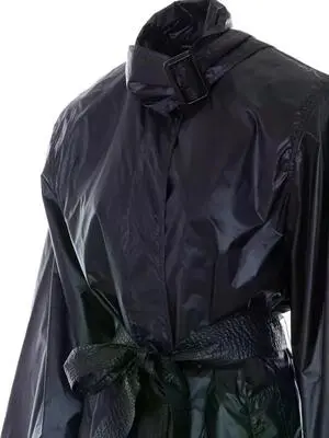 Saint Laurent Lavallière Buckle-neck Trench Coat - Black