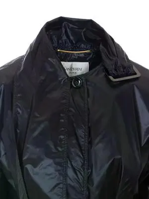 Saint Laurent Lavallière Buckle-neck Trench Coat - Black