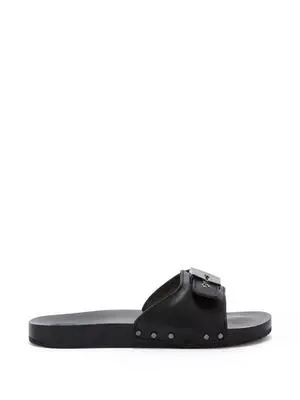 DR. SCHOLL'S SHOES Pescura Studded Leather Sandals - Black
