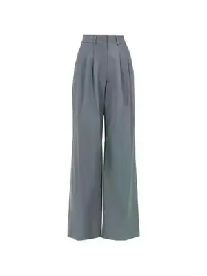 PT TORINO Pleated Wide-leg Cotton Trousers - Blue