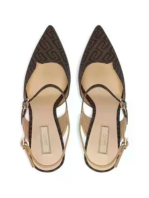 Liu Jo Monogram Slingback Pumps - Brown