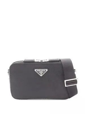 Prada Saffiano Brique Shoulder Bag - Black
