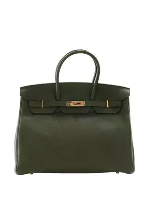 Hermès 35 Togo Birkin Retourne Handbag - Green