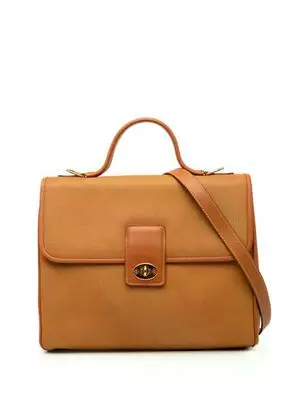 Gucci Calfskin Turnlock Top Handle Bag - Brown