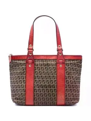 Fendi Zucchino Canvas Tote Bag - Red