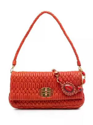 Miu Miu Matelassé Nappa Crystal Chain Satchel