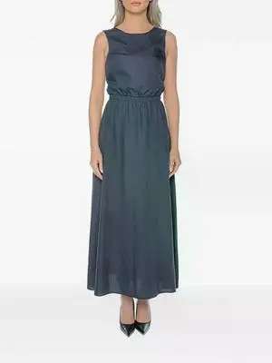 ECOALF Vittoria Elasticated-waist Maxi Dress - Blue