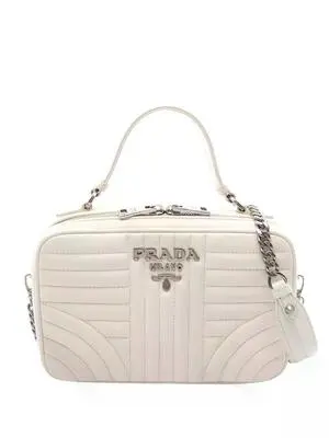 Prada Soft Calf Diagramme Satchel - White