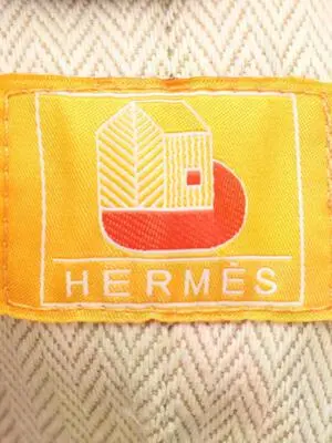 Hermès Wool Les Cabanes Drawstring Bag Bucket Bag