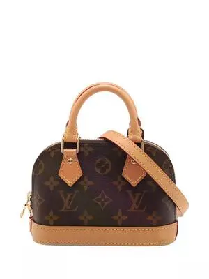 LOUIS VUITTON Monogram Nano Alma Satchel - Brown