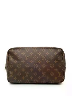LOUIS VUITTON Monogram Trousse Toilette 28 Clutch Bag - Brown