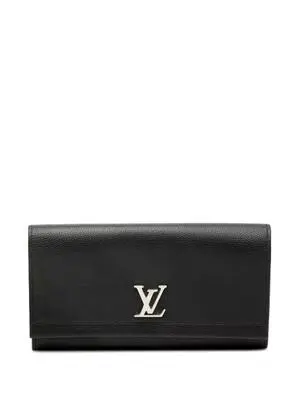 LOUIS VUITTON 2016 Leather Lockme Ii Wallet Long Wallets - Black