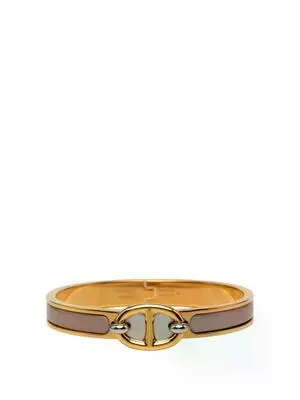 Hermès Enamel Clic Clac Chain Ancre Bracelet Pm - Brown