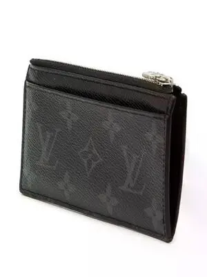 LOUIS VUITTON 2019 Monogram Eclipse Taigarama Card Holder Coin Pouch - Black
