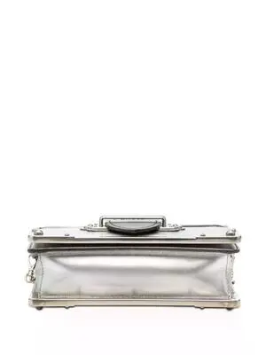 Prada Metallic Vitello Cahier Crossbody Bag - Black