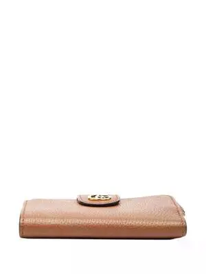 Gucci 2016-2026 Gg Marmont Calfskin Bamboo Bifold Wallet Small Wallets - Brown