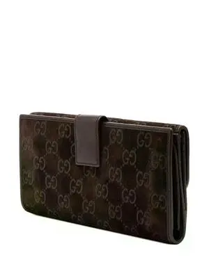 Gucci 2000-2015 Gg Suede Pelham Continental Wallet Long Wallets