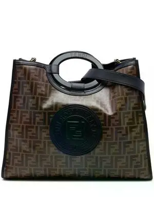 Fendi Glazed Fabric Ff 1974 Runaway Shopper Satchel