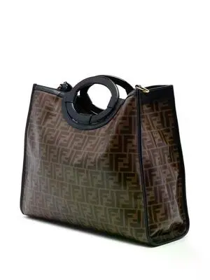 Fendi Glazed Fabric Ff 1974 Runaway Shopper Satchel