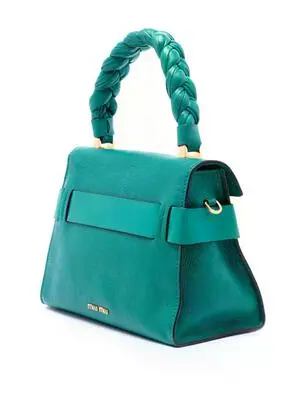 Miu Miu Goatskin Madras Click Top Handle Bag - Blue