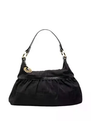 Fendi Zucca Canvas Chef Shoulder Bag - Black