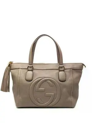 Gucci Soho Leather Tote Bag - Brown
