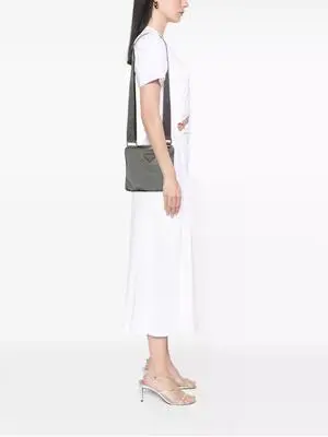 Prada Tessuto Zip Top Crossbody Bag - Grey