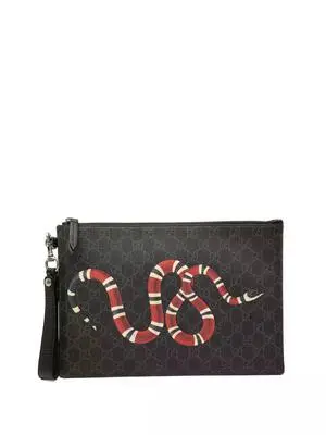 Gucci Gg Supreme Kingsnake Clutch Bag