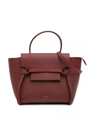 Celine Nano Grained Calfskin Belt Bag Satchel - Red