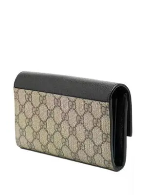 Gucci 2016-2026 Bicolor Gg Marmont Gg Supreme Continental Wallet Long Wallets