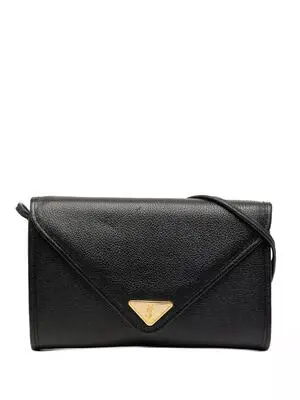 Saint Laurent Leather Envelope Flap Crossbody Bag - Black