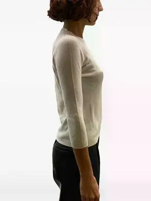 LA ROSE Three-quarter Sleeve Cashmere Sweater