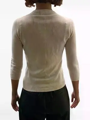 LA ROSE Three-quarter Sleeve Cashmere Sweater