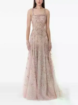 Dina Melwani Square Neck Dresses