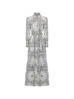 MC2 SAINT BARTH Jensen Paisley Print Tiered Maxi Dress