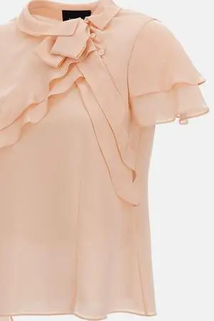Simone Rocha Silk Georgette Bow Detail Top
