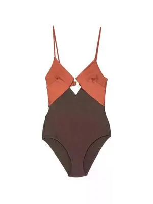 Zimmermann Aster Cut-out Swimsuit - Brown