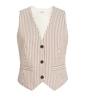 Brunello Cucinelli Striped Vests For Women