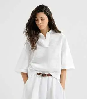 Brunello Cucinelli Cotton Broderie Anglaise Cropped Top