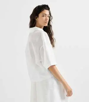 Brunello Cucinelli Cotton Broderie Anglaise Cropped Top