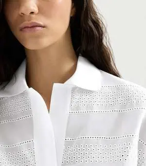 Brunello Cucinelli Cotton Broderie Anglaise Cropped Top